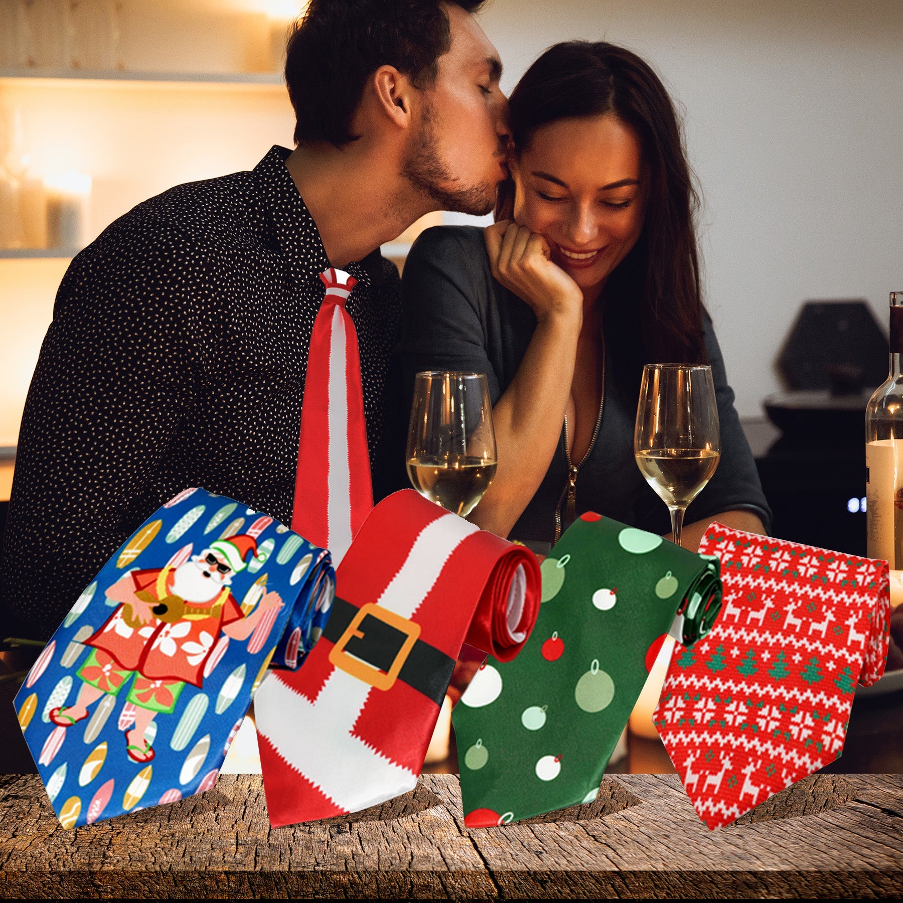 Festive Christmas Neckties – K-Kraft® Vintage Wrapping Paper